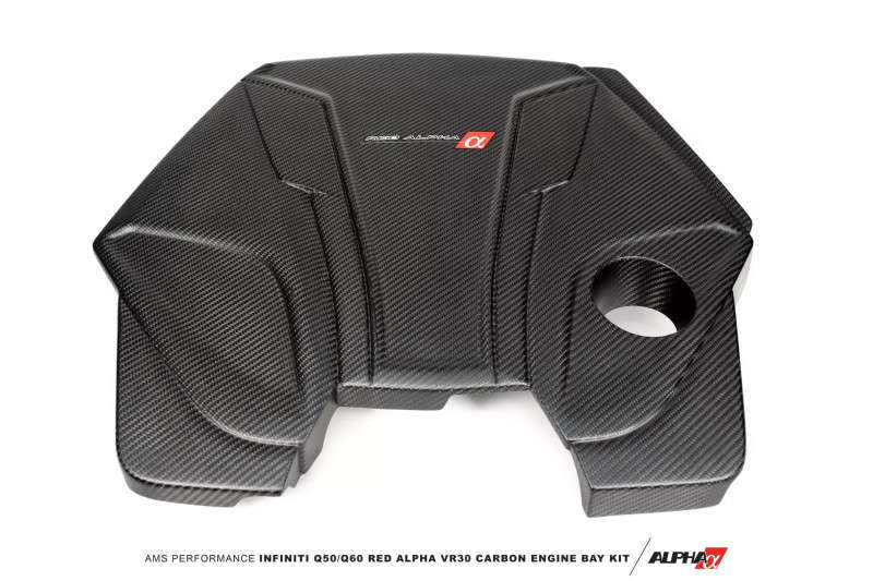 AMS Performance ALP.28.06.0001-1 Red Alpha Matte Carbon Engine Cover | Fitment Industries