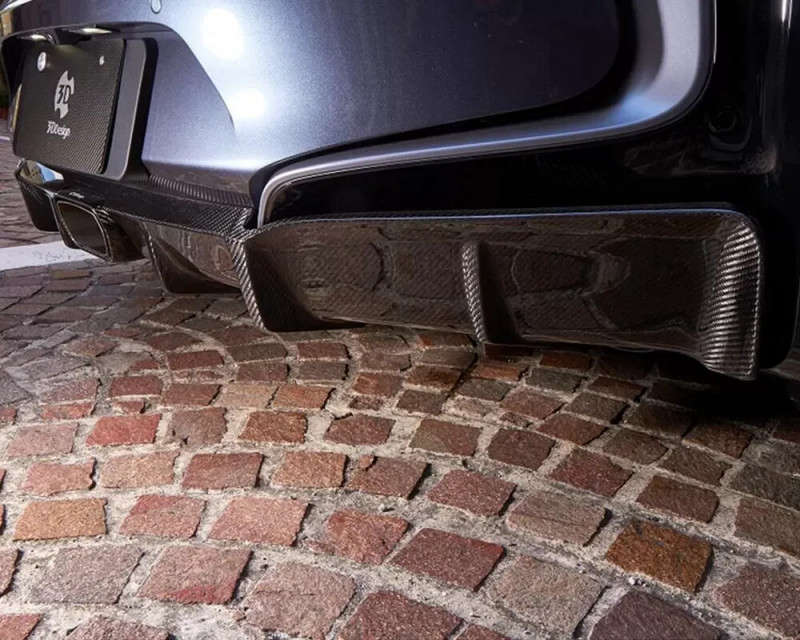 3D Design 3108-51222-3DD Carbon Fiber Rear Diffuser with Titanium ...