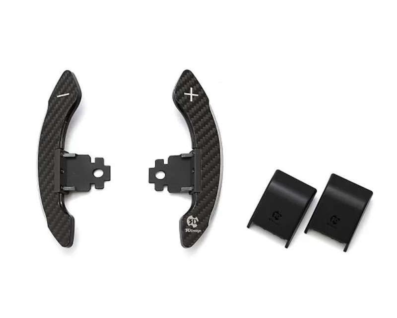 3D Design 6101-00342-3DD Carbon Fiber Silver Shift Paddle Set | Fitment ...