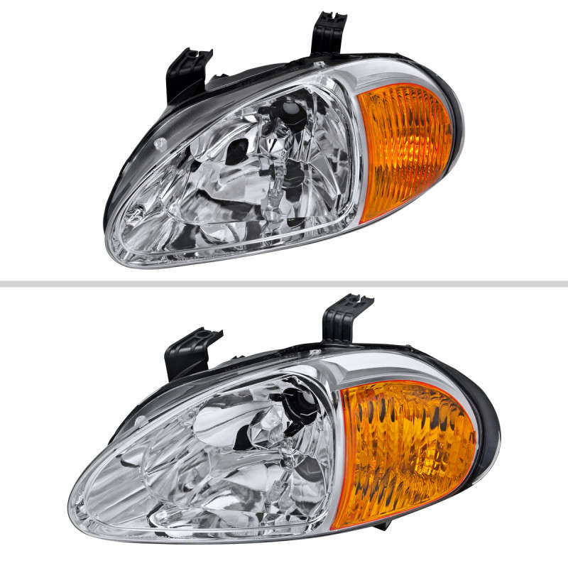 Spec-D Tuning 2LH-DEL93-EU-SPECD Crystal Headlights w/ Amber Reflector ...