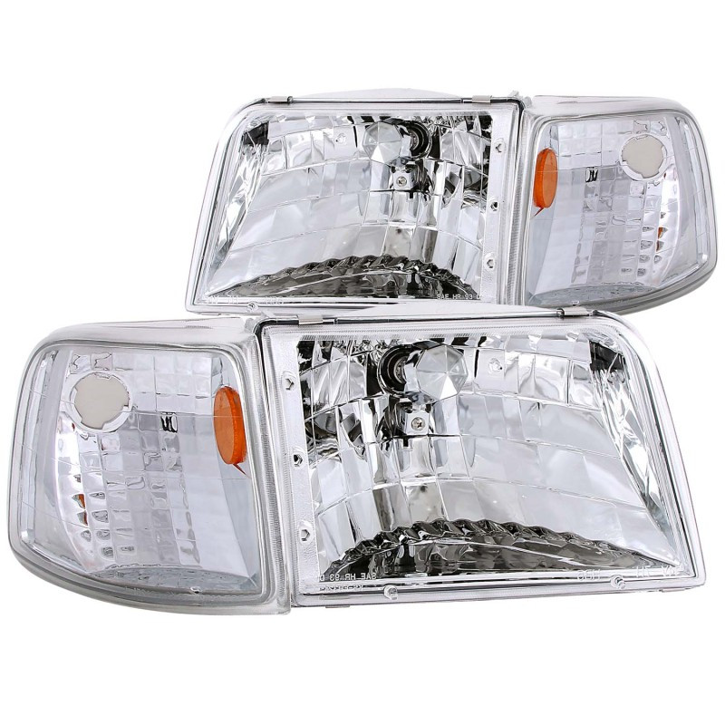 Anzo 111119-ANZO Crystal Headlights w/Corner Lights | Clear/Chrome | 93 ...