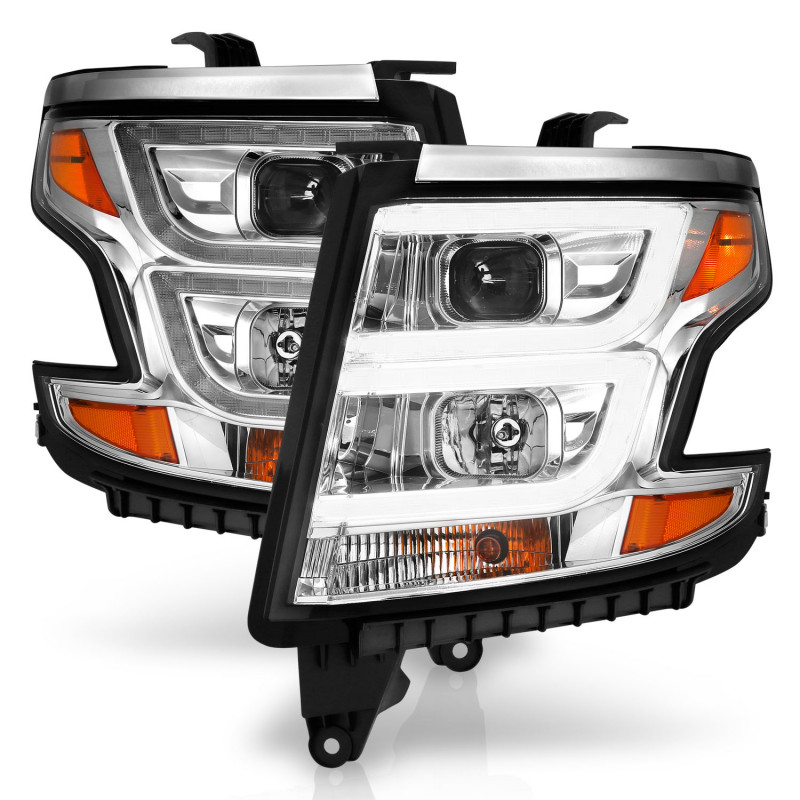 Anzo 111493-ANZO Projector Headlights w/DRL | Clear/Chrome | 15-20 Chevy Suburban/Tahoe ...