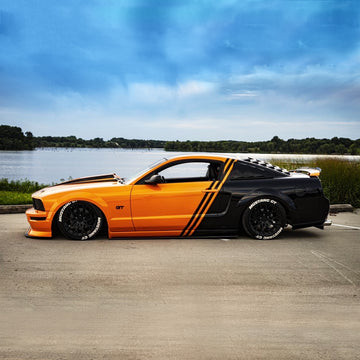 Street Aero s-ssa-frd-009-sf-s75-SA Side Skirt Splitter Set Straight ...