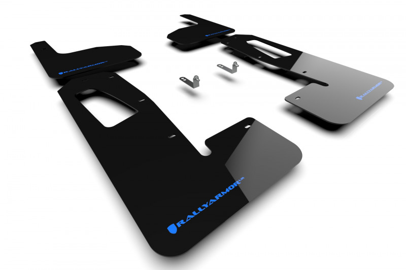 Rally Armor MF18-UR-BLK/NB-RAL UR Black Mud Flap | Light Blue Logo ...