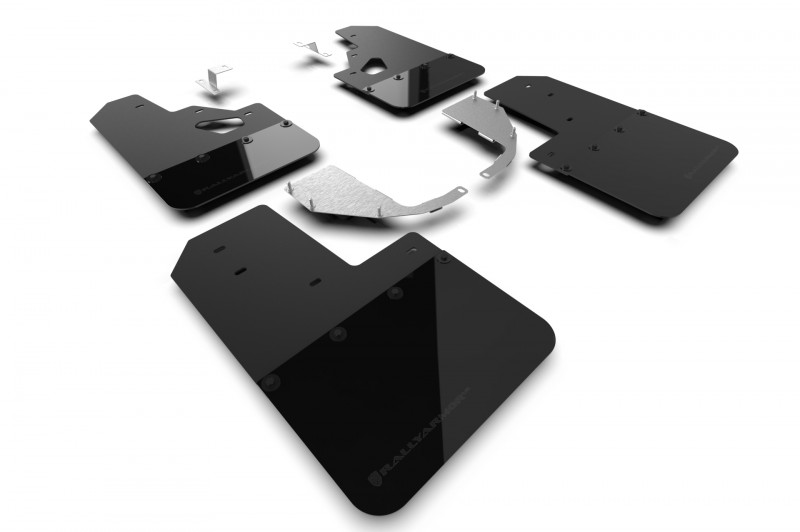 Rally Armor MF85-RR-ST-MBK-RAL Black Mud Flap | Metallic Black Logo For ...