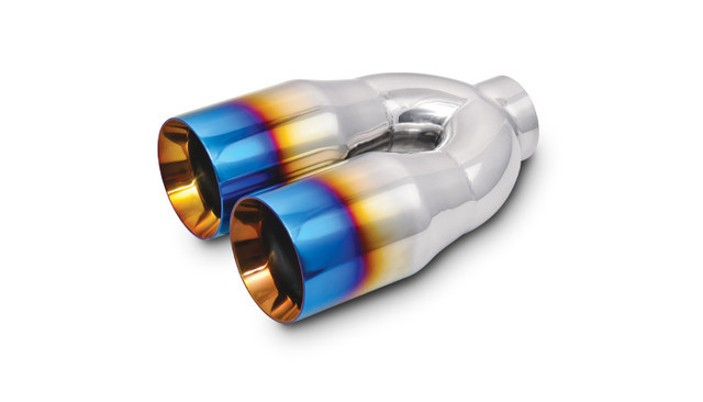 Vibrant Performance 1339B-VP Beveled Burnt Dual Outlet Weld-On Exhaust ...
