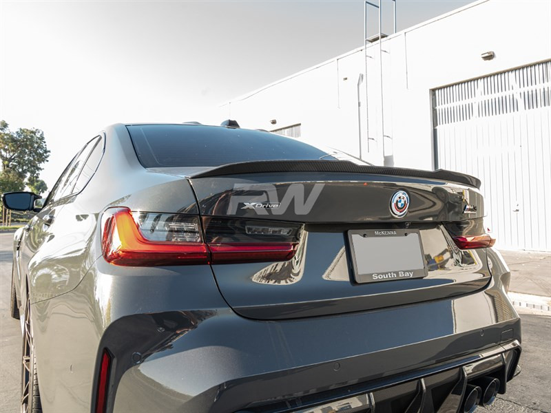 RW Carbon bmwg20004-RWC M Style Carbon Fiber Trunk Spoiler | Spoiler ...