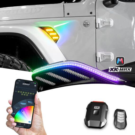 XKGlow MX-VENT-RGB-KIT XKmax RGB + Amber Fender Vent LED Light | App ...