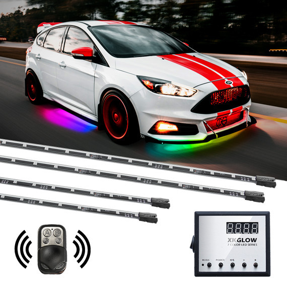 XKGlow XK041006 Underglow LED Accent Light Kit | Million Color UFO with Remote | 8pc 24in 3 ...