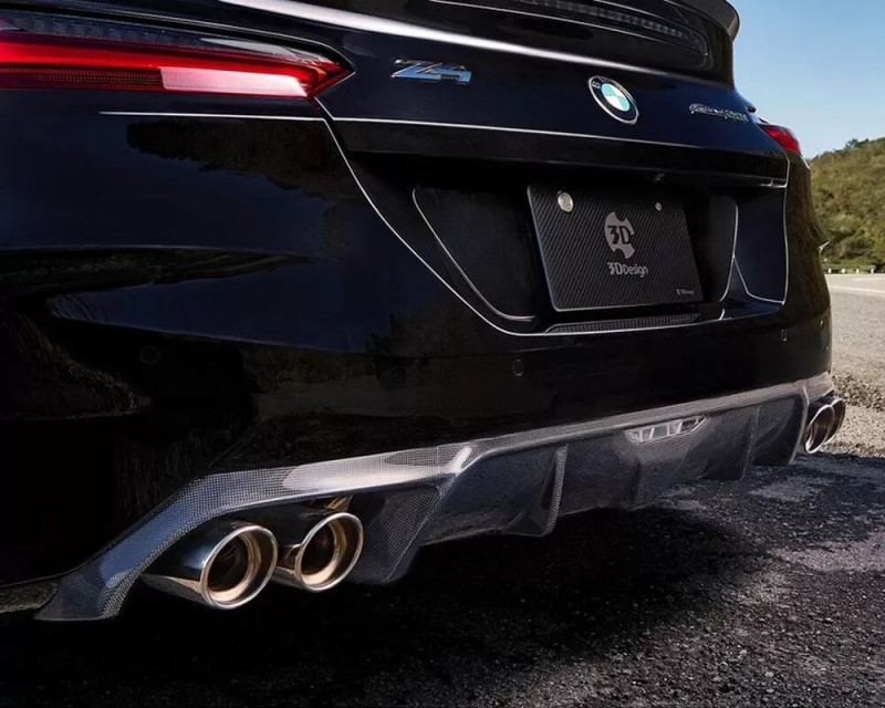 3D Design 3108-32921-3DD 4-Tip Exhausts Carbon Fiber Rear Diffuser ...