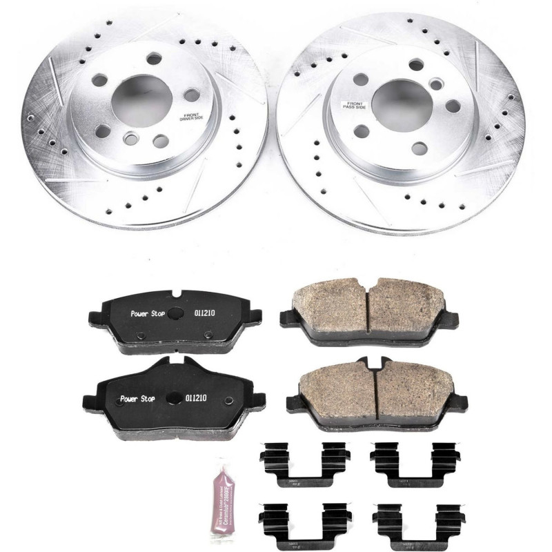 PowerStop K7977-PS Z23 Evolution Front Sport Brake Kit For 5 Lug Models ...