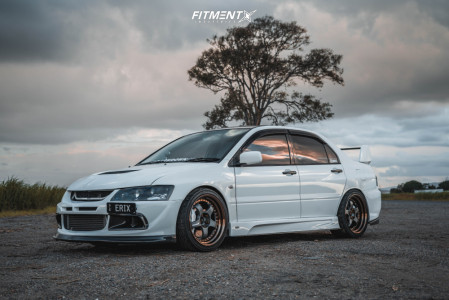 2003 Mitsubishi Lancer with 18x9.5 24 Work Meister S1 3p and 255/35R18 ...