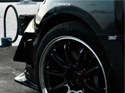 2013 Subaru WRX STI Base with 18x9.5 Work ZR10 and Continental 245x40 on Stock Suspension ...