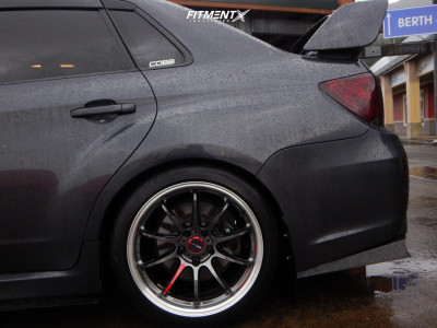 2013 Subaru WRX STI Base with 18x9.5 Work ZR10 and Continental 245x40 on Stock Suspension ...