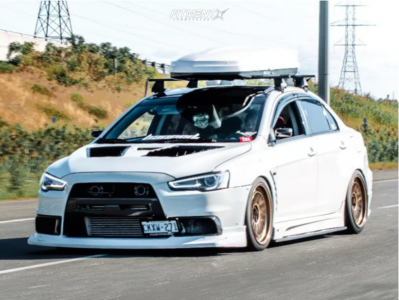2014 Mitsubishi Lancer Evolution GSR with 18x9.5 Ambit Sr81 and Falken ...