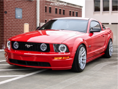 2007 Ford Mustang with 18x9.5 22 ESR Cs8 and 245/40R18 Michelin Pilot ...