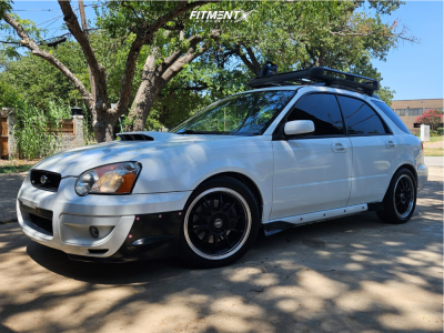 2004 Subaru Impreza WRX with 17x7.5 Enkei J10 and Arroyo 225x45 on Lowering Springs | 2720210 ...