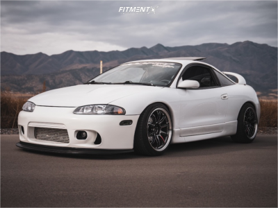 1999 Mitsubishi Eclipse with 18x9.5 22 Work Emotion Zr10 and 235/40R18 ...