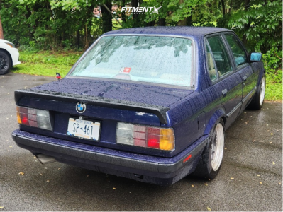 1989 BMW 325i Base with 16x7 Work Meister Cr01 and Continental 205x50 ...