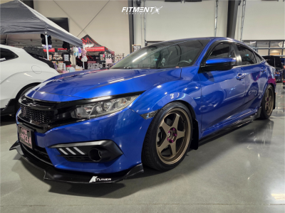 2017 Honda Civic with 18x8.5 35 AVID1 AV42 and 235/40R18 Continental ...