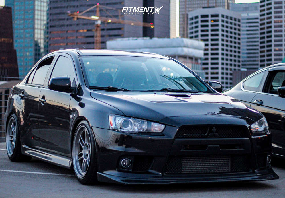 2011 Mitsubishi Lancer Evolution GSR with 18x9.5 Enkei RPF1 and Falken ...
