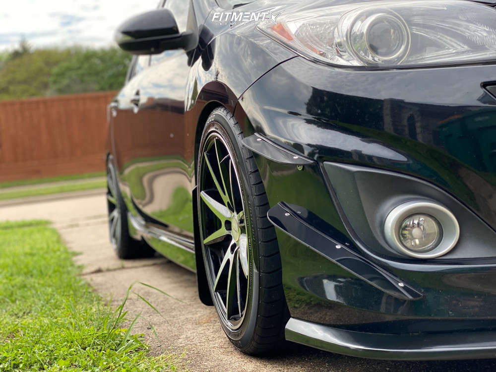 2013 Mazda MazdaSpeed3 Base with 18x8.5 Versus Racing Vs73 and Ohtsu 245x40 on Lowering Springs ...
