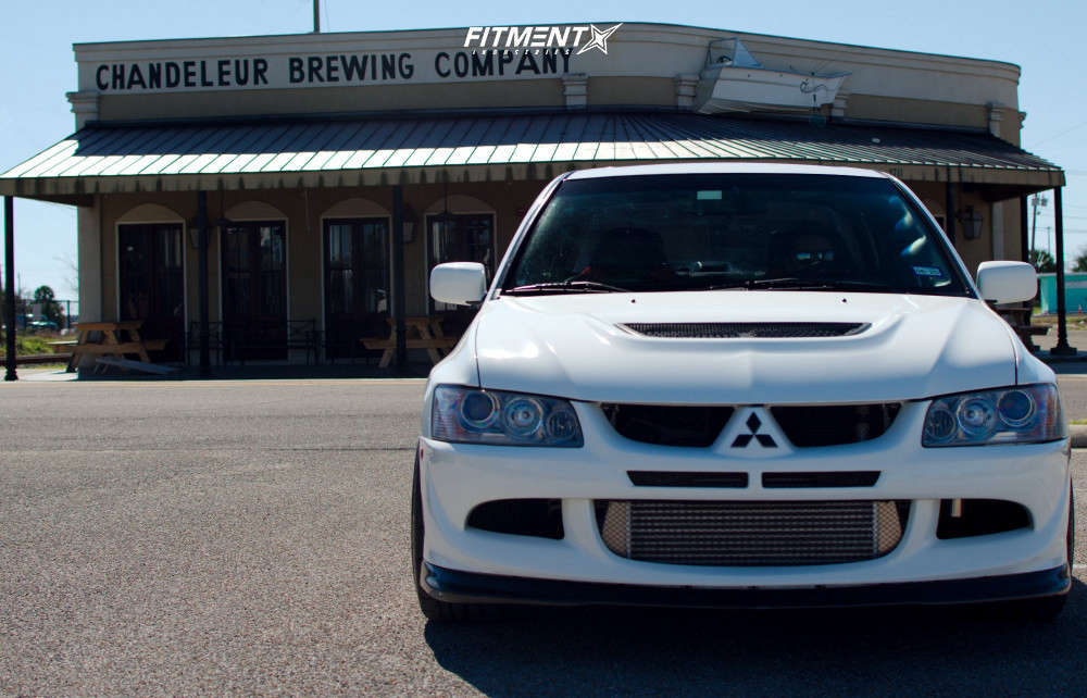 2004 Mitsubishi Lancer Evolution with 18x9.5 Gram Lights 57xtreme and ...