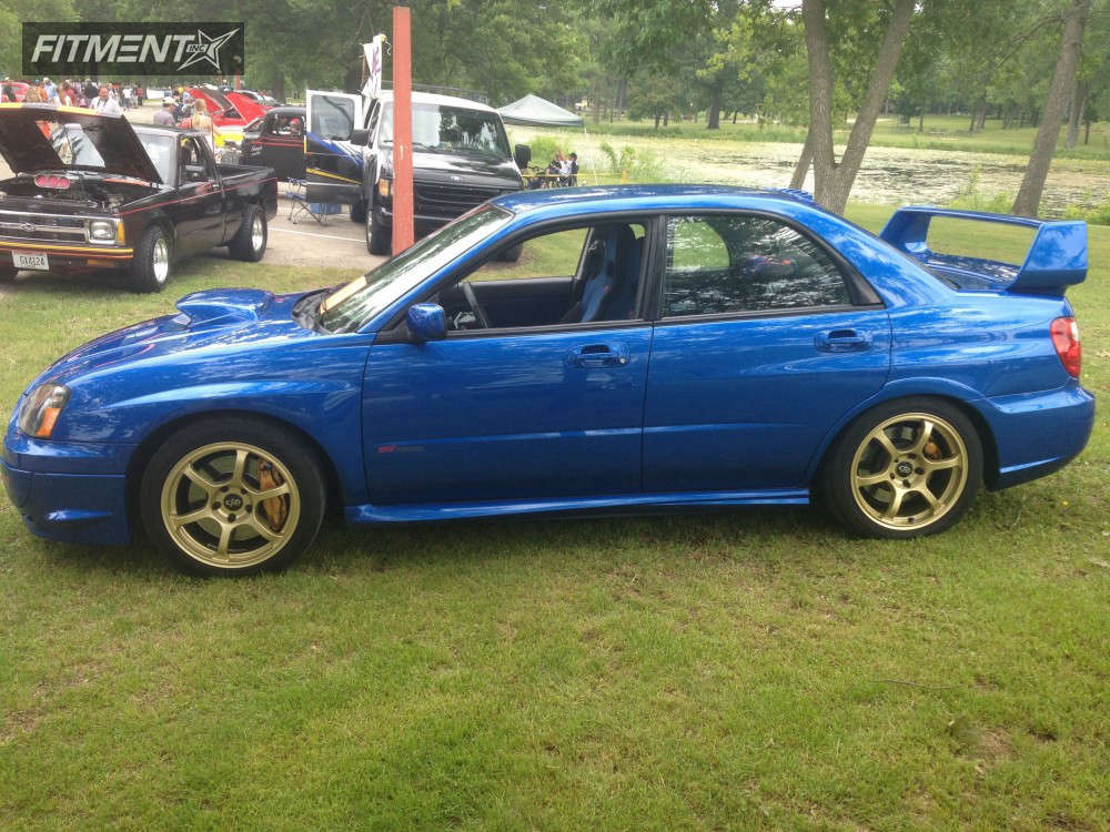 2005 Subaru Impreza WRX STI with 17x8 Rota Boost and Hankook 225x45 on ...