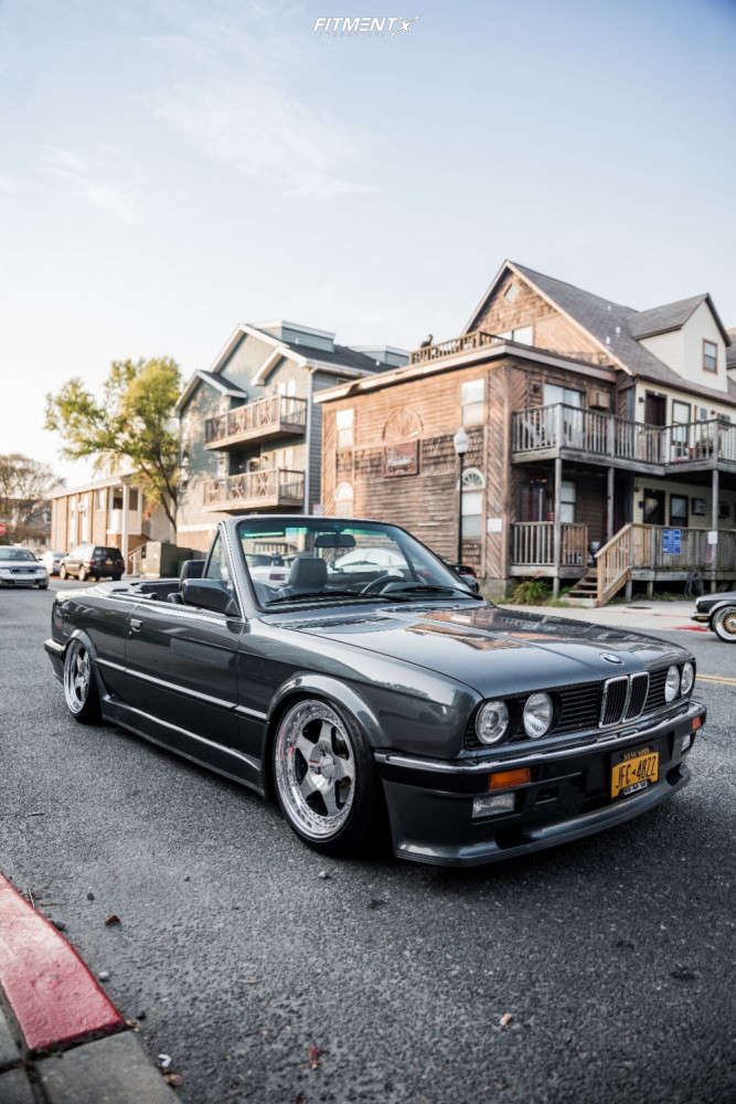 1989 BMW 325i Base with 17x8.5 Rotiform Roc and Nitto 205x45 on Air ...