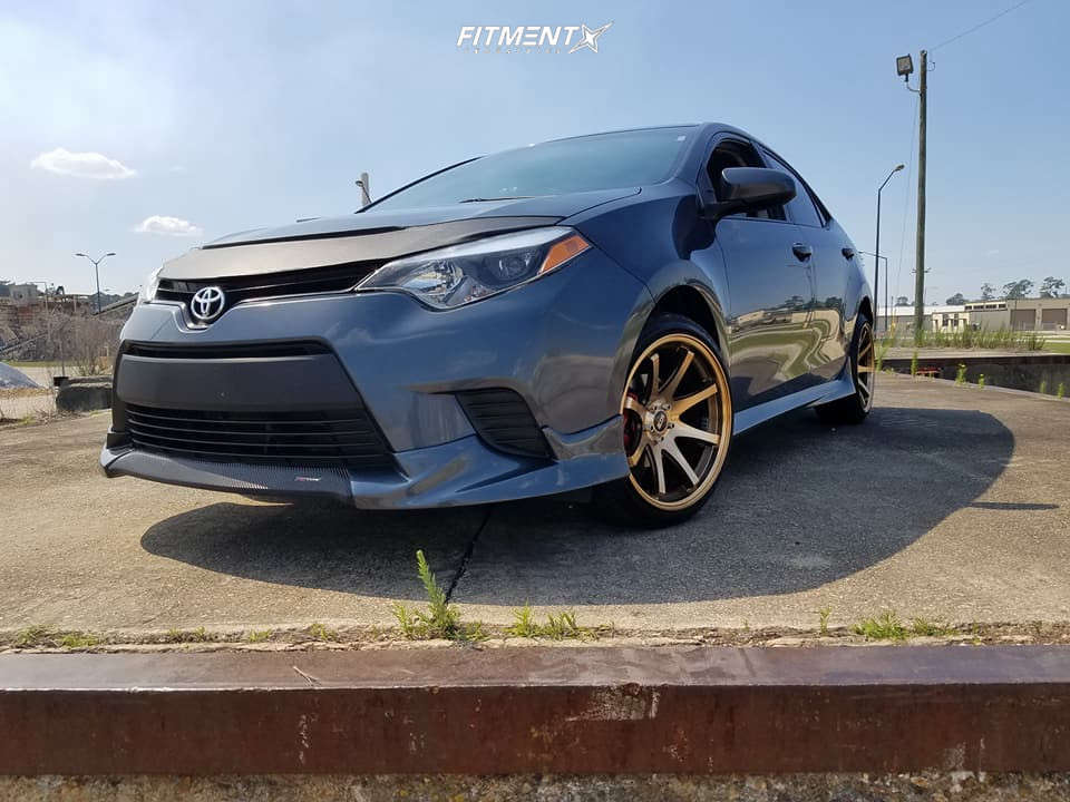 2015 Toyota Corolla L with 18x9 STR 903 and Ohtsu 225x40 on Air ...