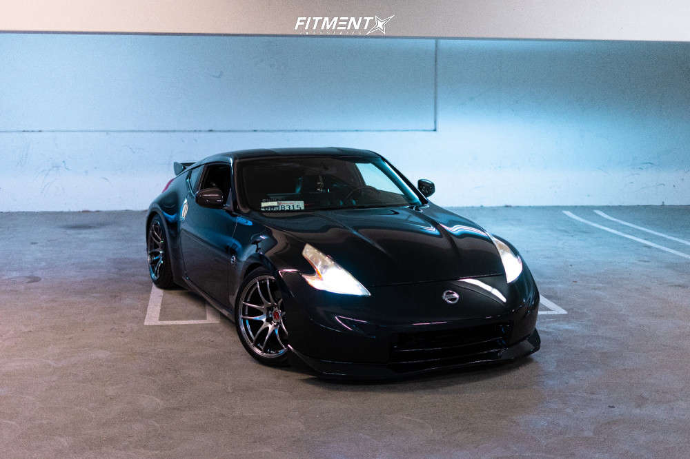 2012 Nissan 370Z 2dr Coupe (3.7L 6cyl 6M) with 19x9.5 Work Emotion Cr ...
