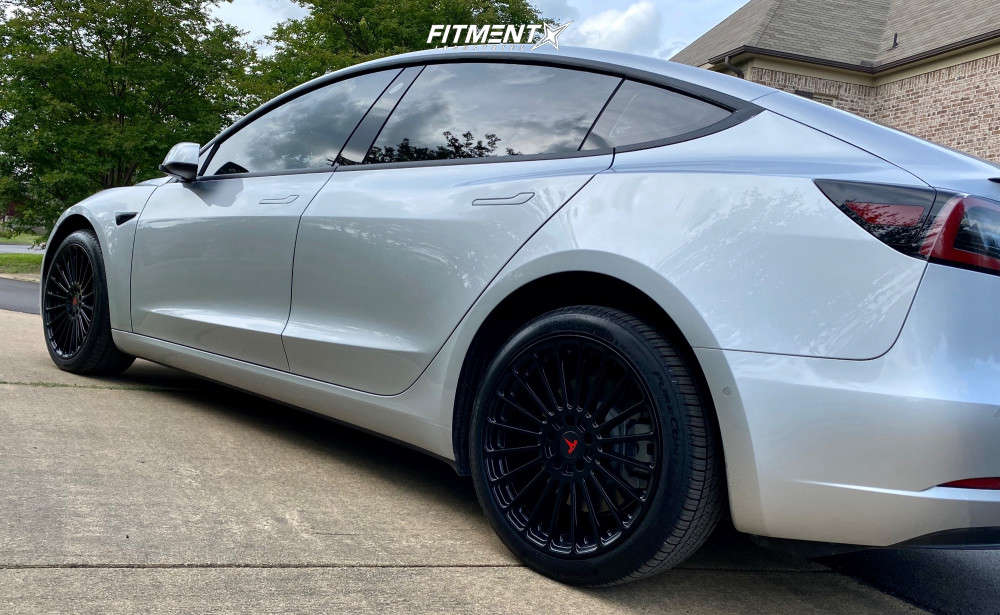 2018 Tesla 3 Long Range with 19x8.5 TSW Turbina and Continental 235x40 ...