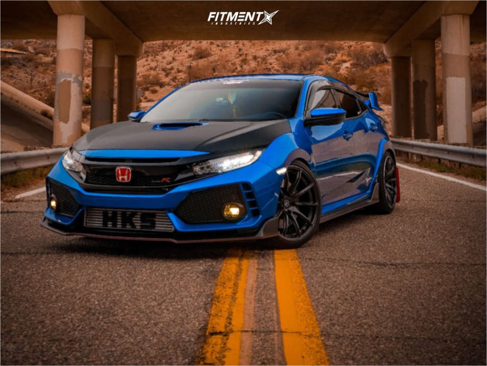 2018 Honda Civic Type R with 19x9.5 Gram Lights 57transcend and Continental 245x35 on Lowering ...