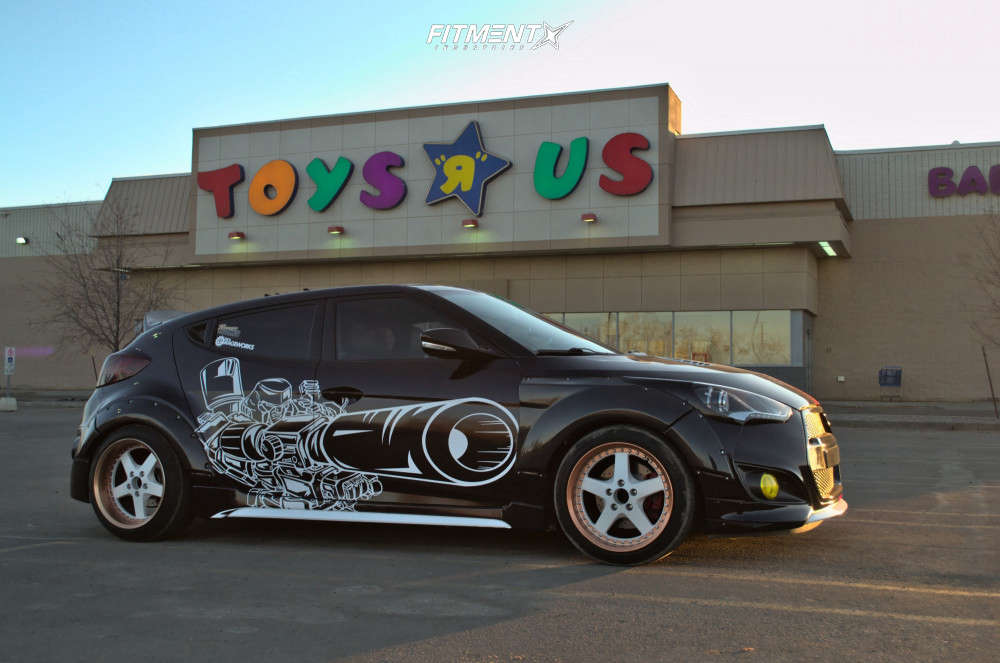 2015 Hyundai Veloster Turbo with 17x9.5 Work Equip E05 and Nitto 215x45 ...