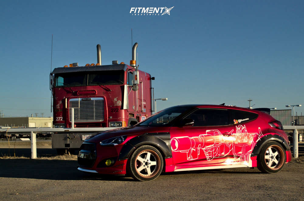 2015 Hyundai Veloster Turbo with 17x9.5 Work Equip E05 and Nitto 215x45 ...