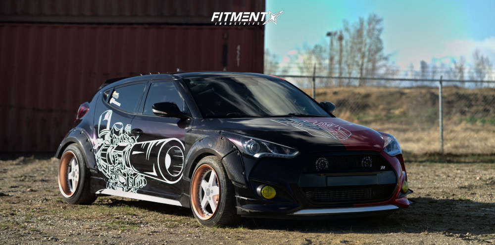 2015 Hyundai Veloster Turbo with 17x9.5 Work Equip E05 and Nitto 215x45 ...