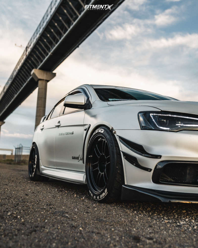 2012 Mitsubishi Lancer Evolution GSR with 18x10.5 Enkei RPF1 and Nitto ...