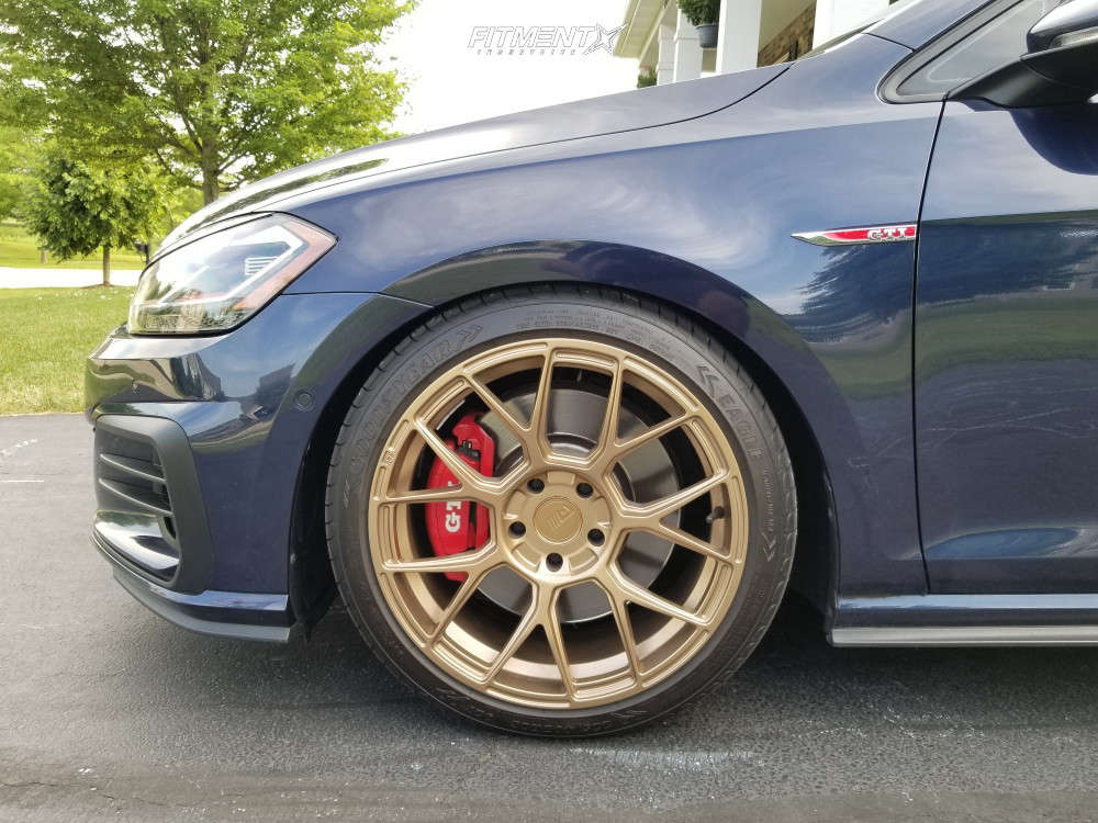 2019 Volkswagen GTI Autobahn with 18x8.5 Motegi Mr147 and Goodyear 225x40 on Lowering Springs ...