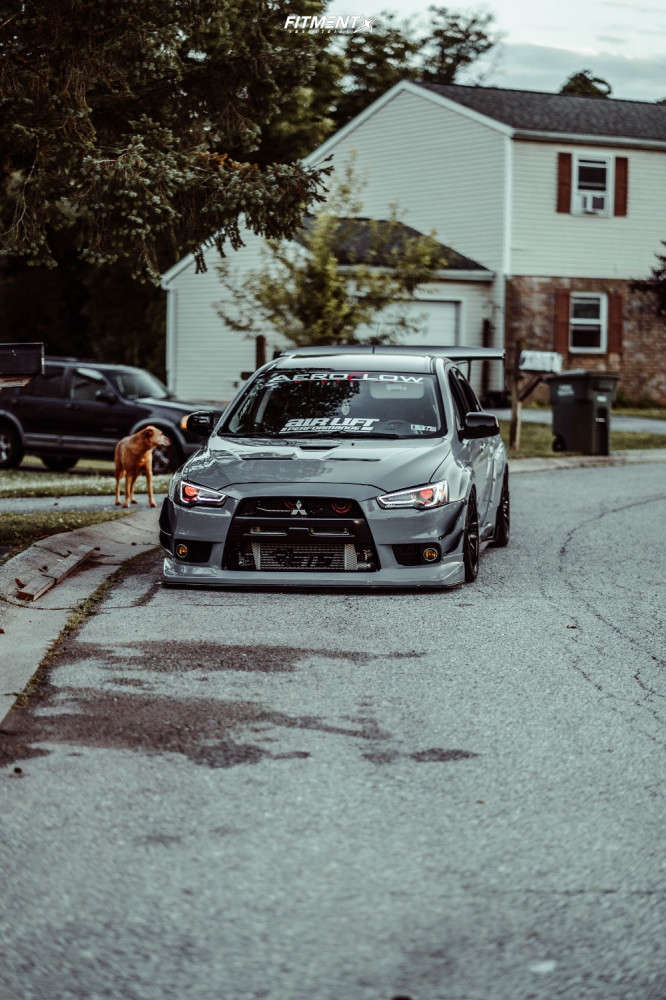 2008 Mitsubishi Lancer Evolution GSR with 18x9.5 Work Emotion Cr Kiwami ...