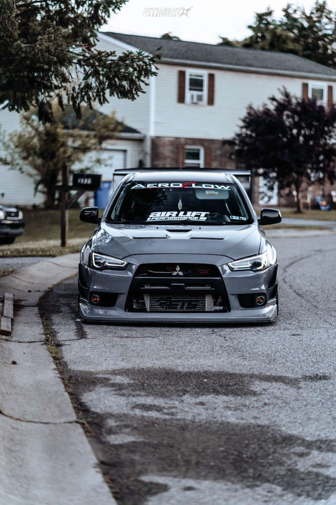 2008 Mitsubishi Lancer Evolution GSR with 18x9.5 Work Emotion Cr Kiwami ...