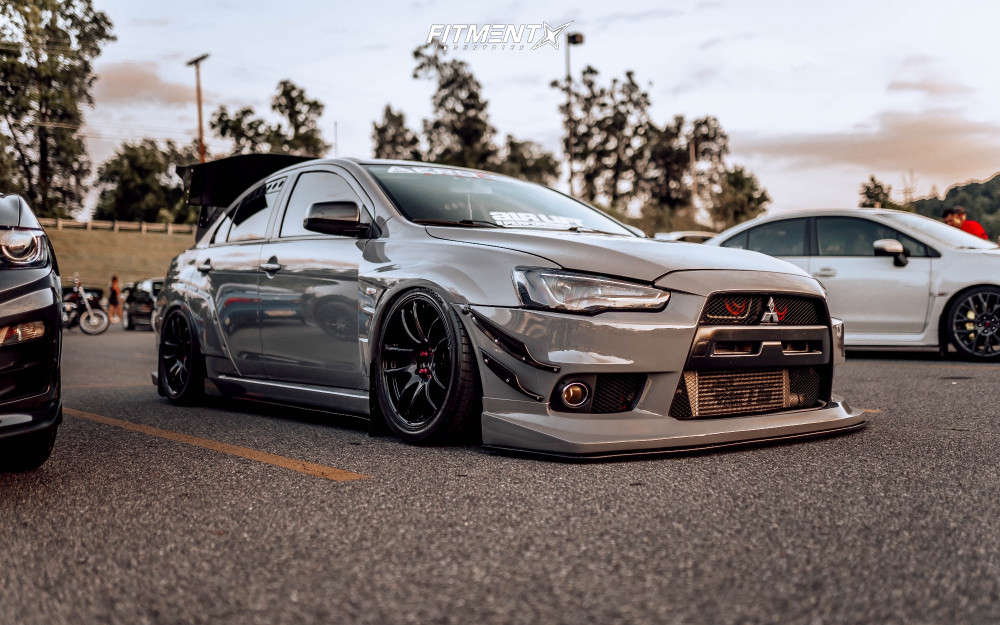 2008 Mitsubishi Lancer Evolution GSR with 18x9.5 Work Emotion Cr Kiwami ...