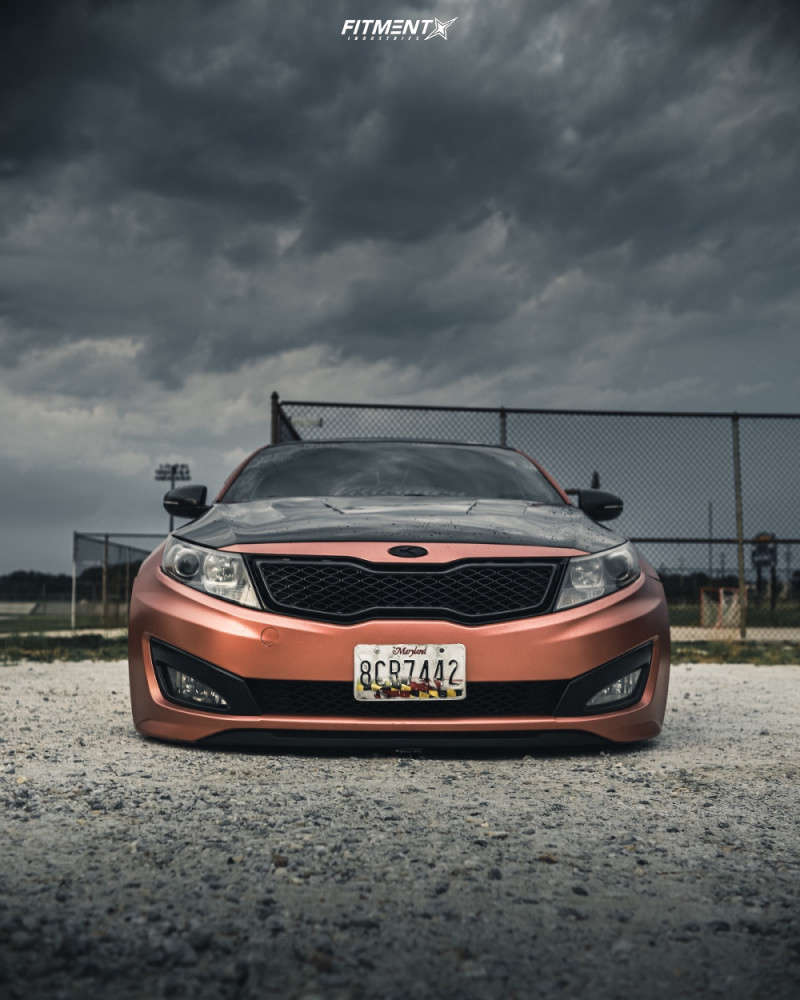 2011 Kia Optima SX with 19x9.5 Varrstoen Es1 and Federal 225x35 on Air ...