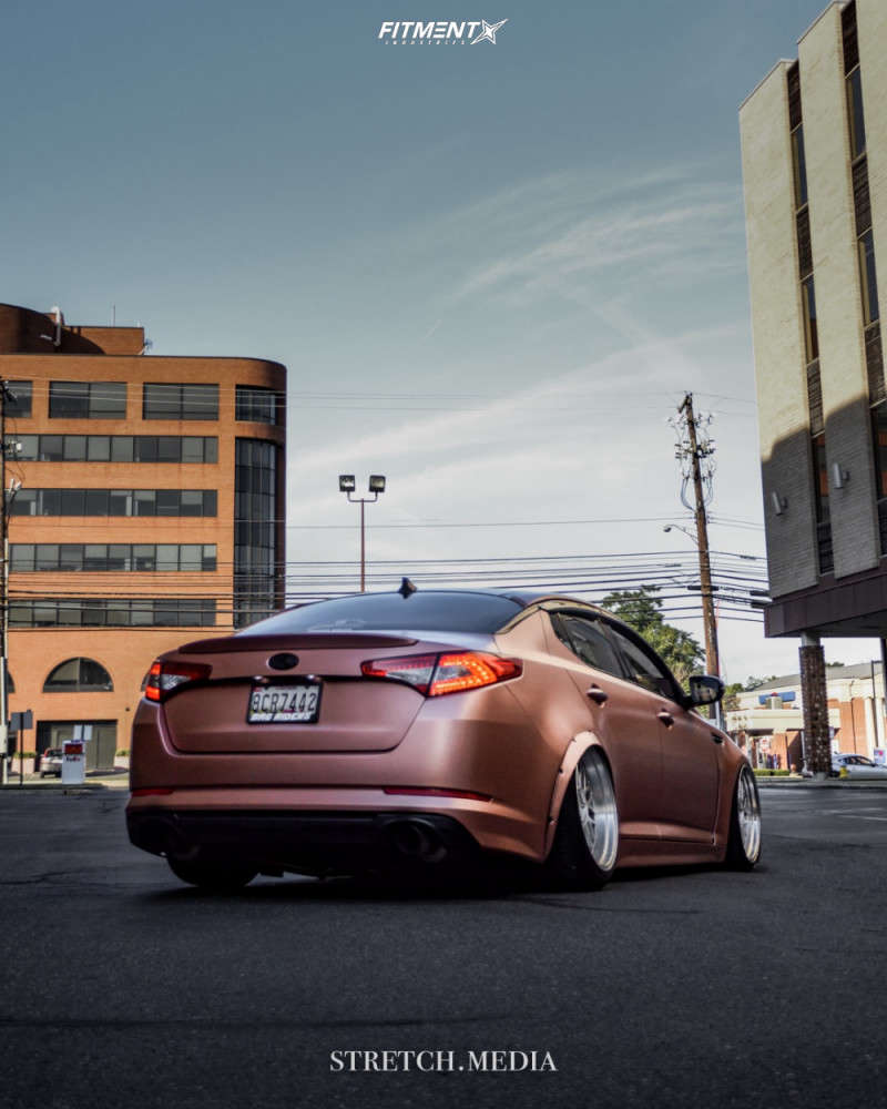 2011 Kia Optima SX with 19x9.5 Varrstoen Es1 and Federal 225x35 on Air ...