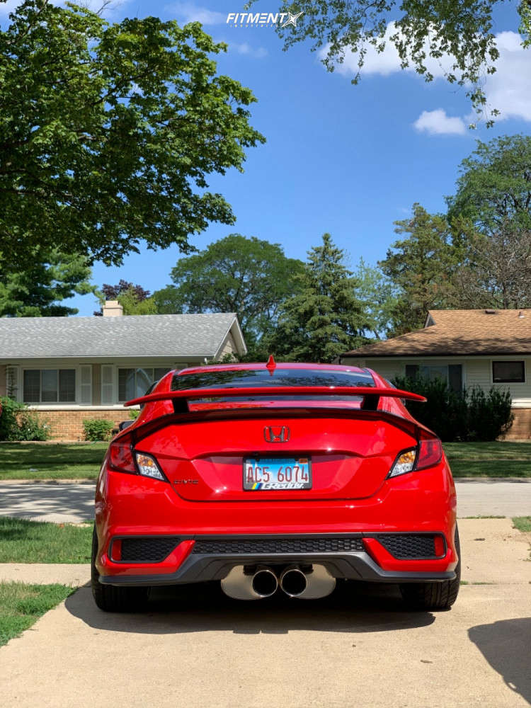 2017 Honda Civic Si with 18x9.5 Work Emotion Cr Kiwami and Firestone 255x35 on Coilovers ...
