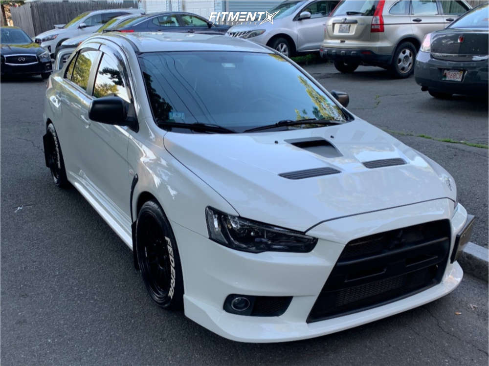 2011 Mitsubishi Lancer Evolution GSR with 18x9.5 Enkei RPF1 and Federal ...