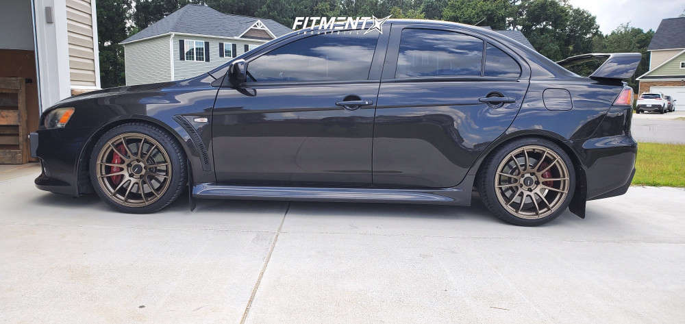 2012 Mitsubishi Lancer Evolution GSR with 18x9.5 AVID1 AV20 and ...