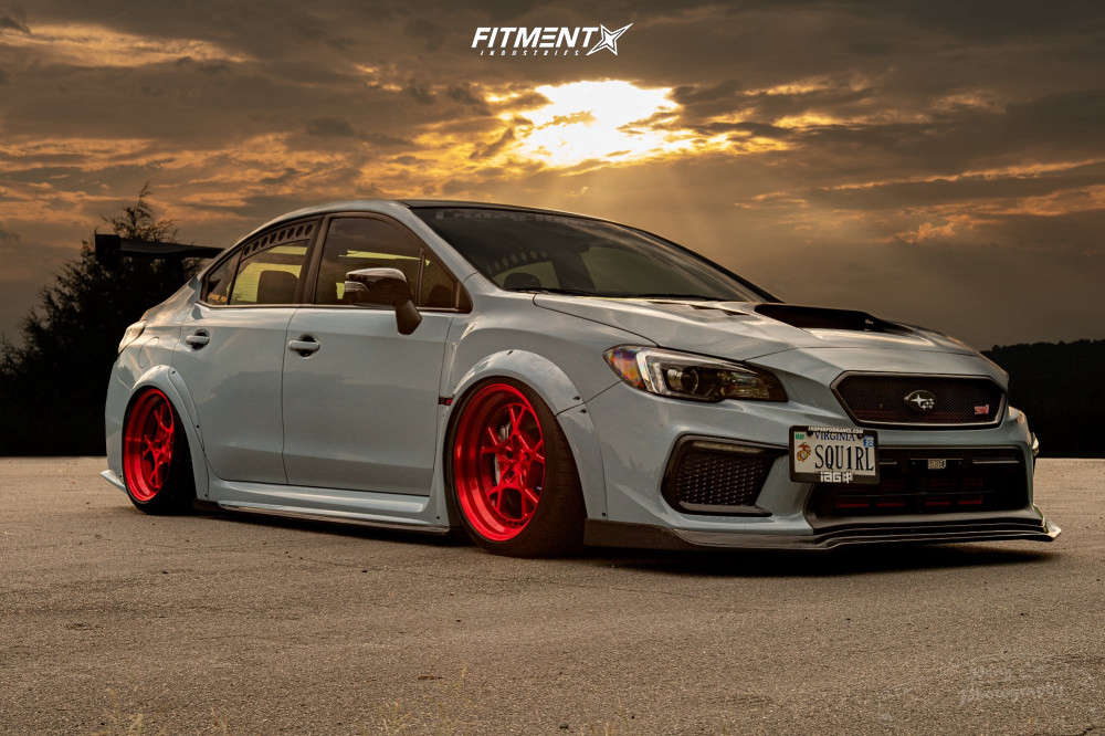 2019 Subaru WRX STI Base with 18x10.5 Rotiform Kps and Continental 285x30 on Air Suspension ...