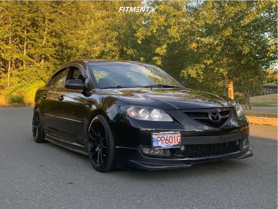 2006 Mazda 3 GT with 18x8.5 AVID1 AV32 and Nitto 225x40 on Coilovers 1252788 Fitment Industries