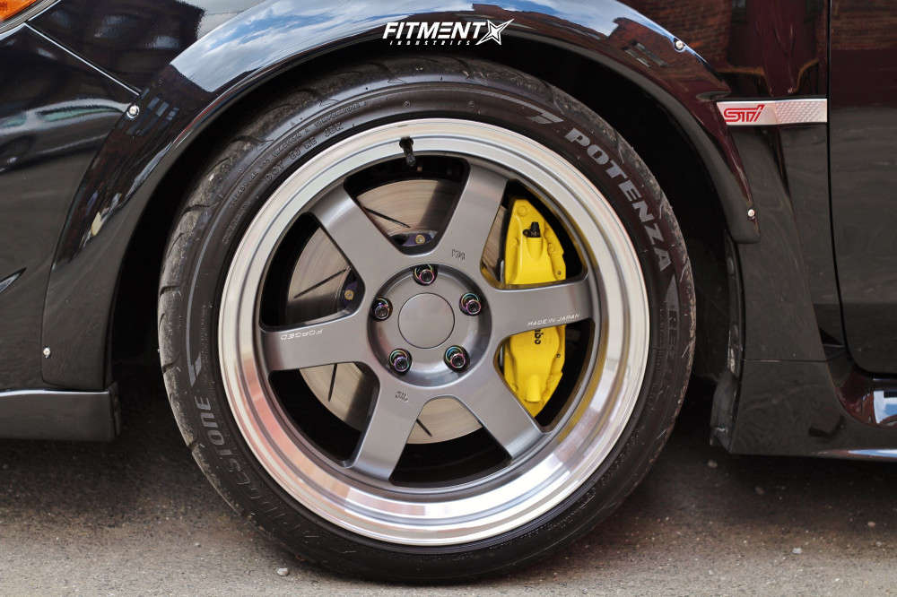 2015 Subaru WRX STI Limited with 18x10.5 Volk TE37V Mark-II and Bridgestone 285x30 on Coilovers ...