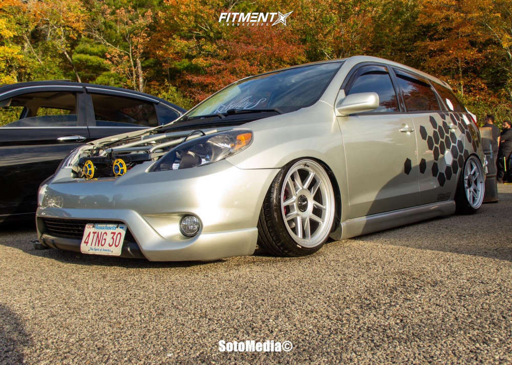 2003 Toyota Matrix XRS with 18x9.5 Revolve Apvd No 1219 and Nankang 225x35 on Air Suspension 1312103 Fitment Industries